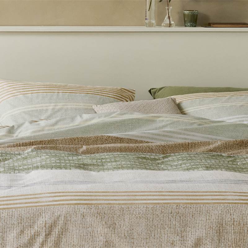 Ariadne at Home Lin dekbedovertrek - Groen - Smulderstextiel.be